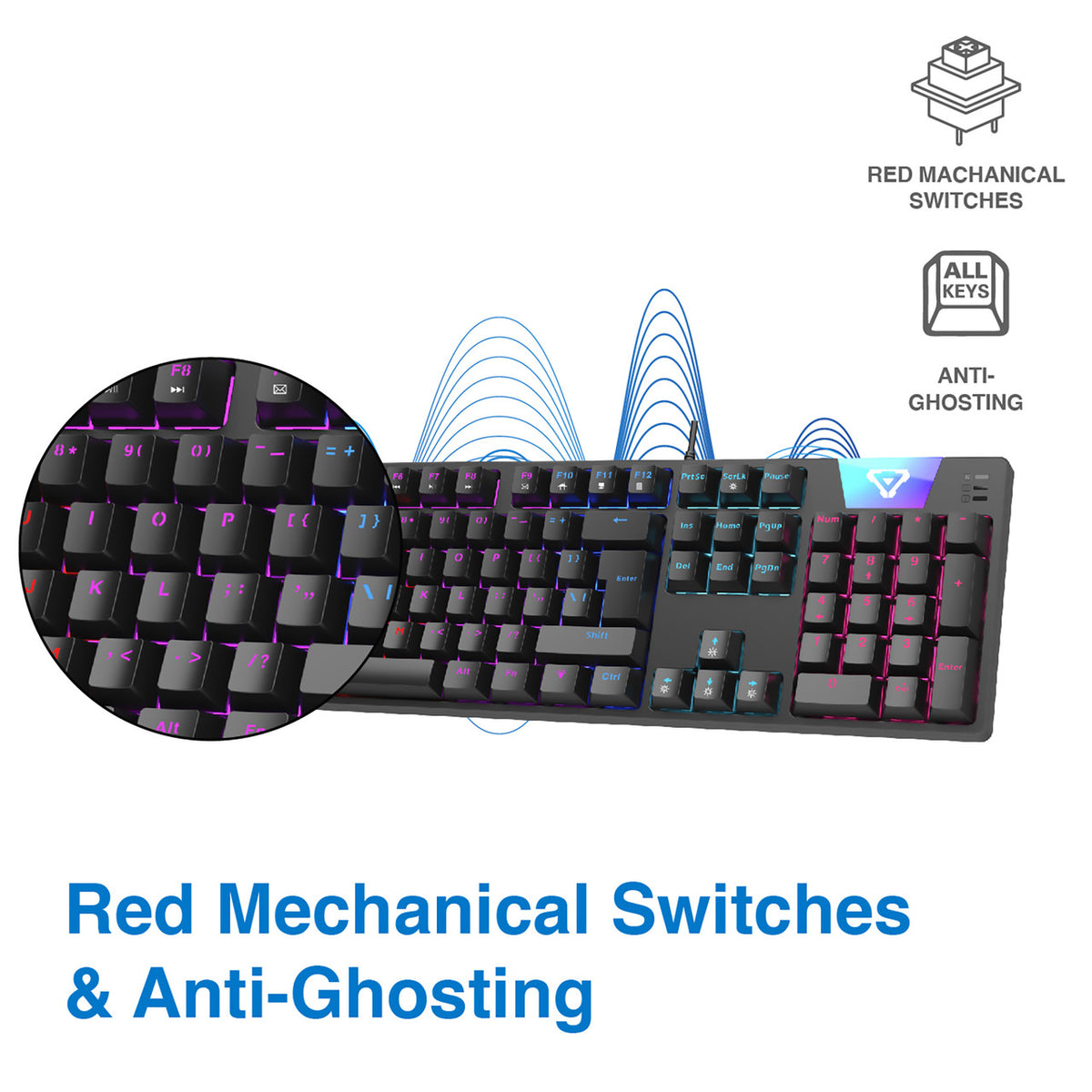 Laser Gaming LED Full Size Mechanical Wired Keyboard – GBM technology